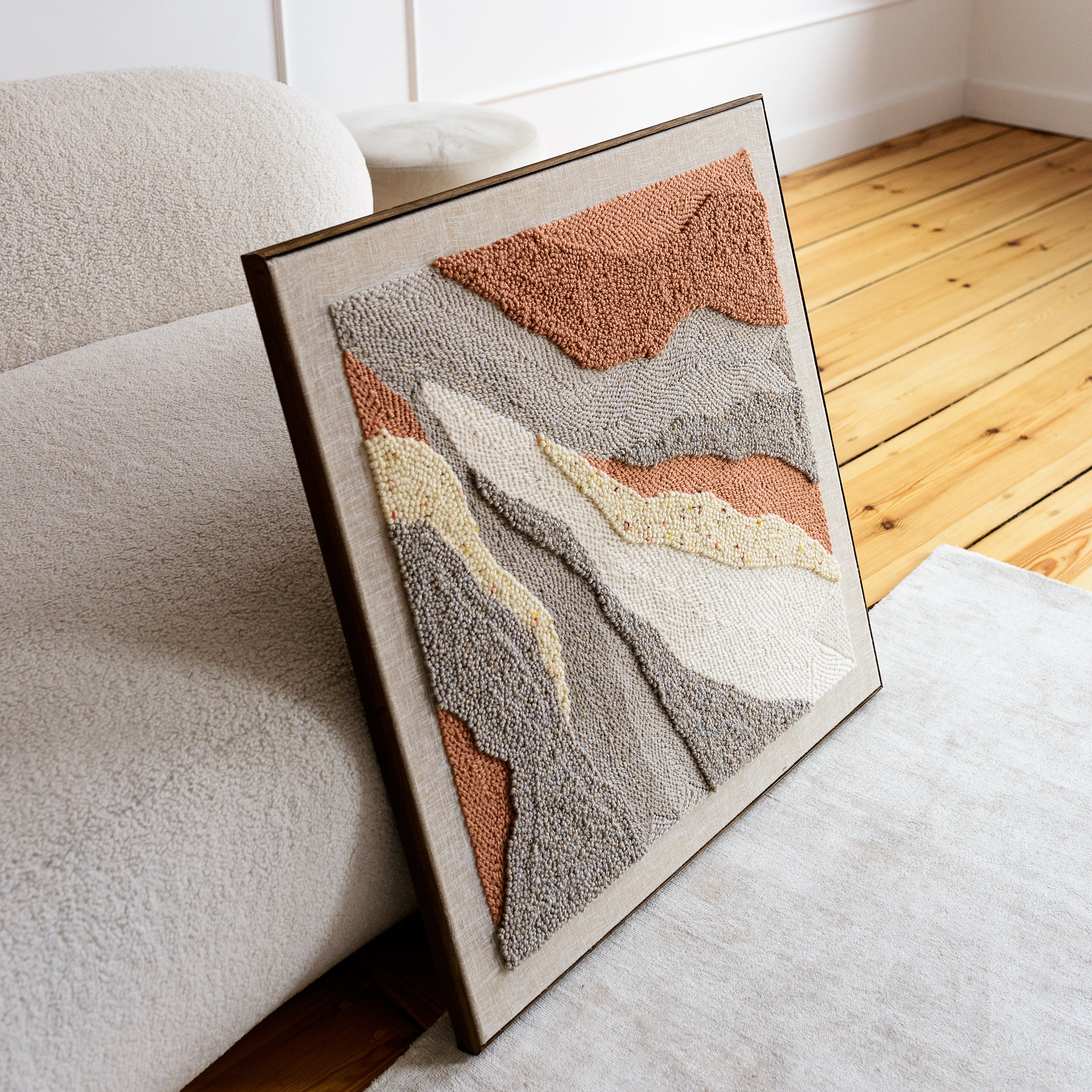 Neutral Earth Tone Minimal Tapestry, Subtle Ornament for Elegant Home ...