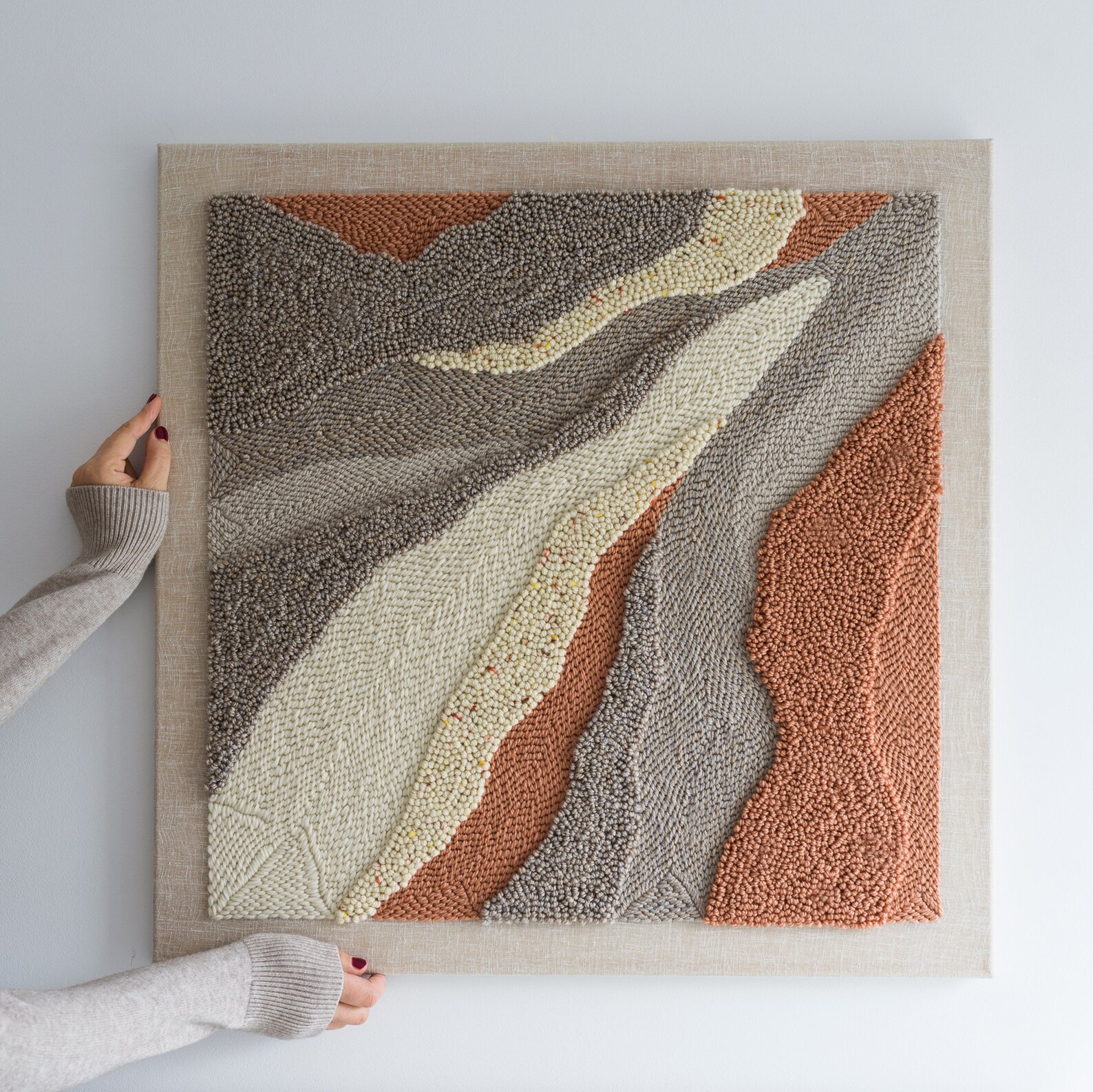 Neutral Earth Tone Minimal Tapestry, Subtle Ornament for Elegant Home ...