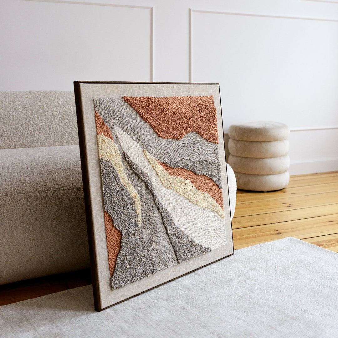 Neutral Earth Tone Minimal Tapestry, Subtle Ornament for Elegant Home ...