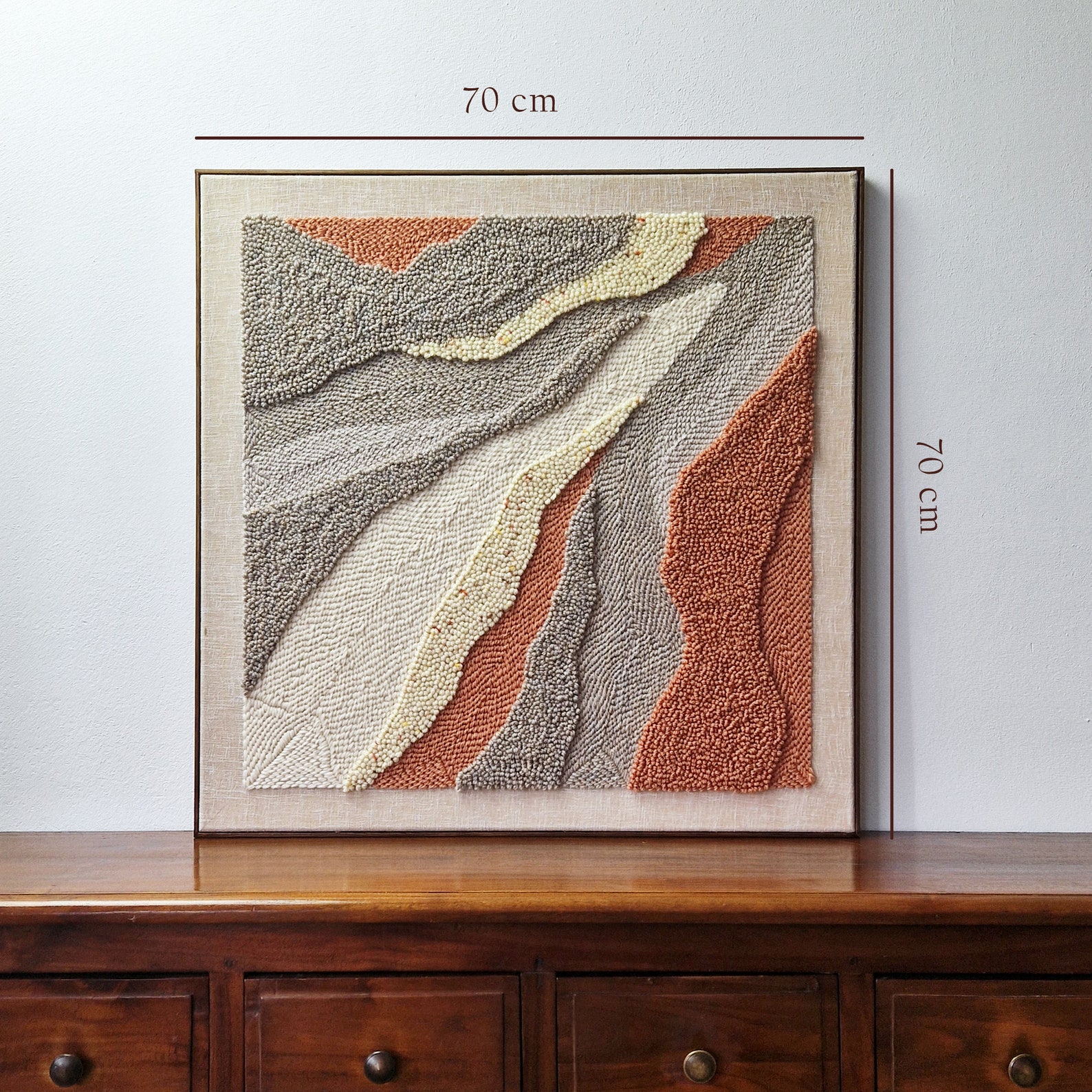 Neutral Earth Tone Minimal Tapestry, Subtle Ornament for Elegant Home ...