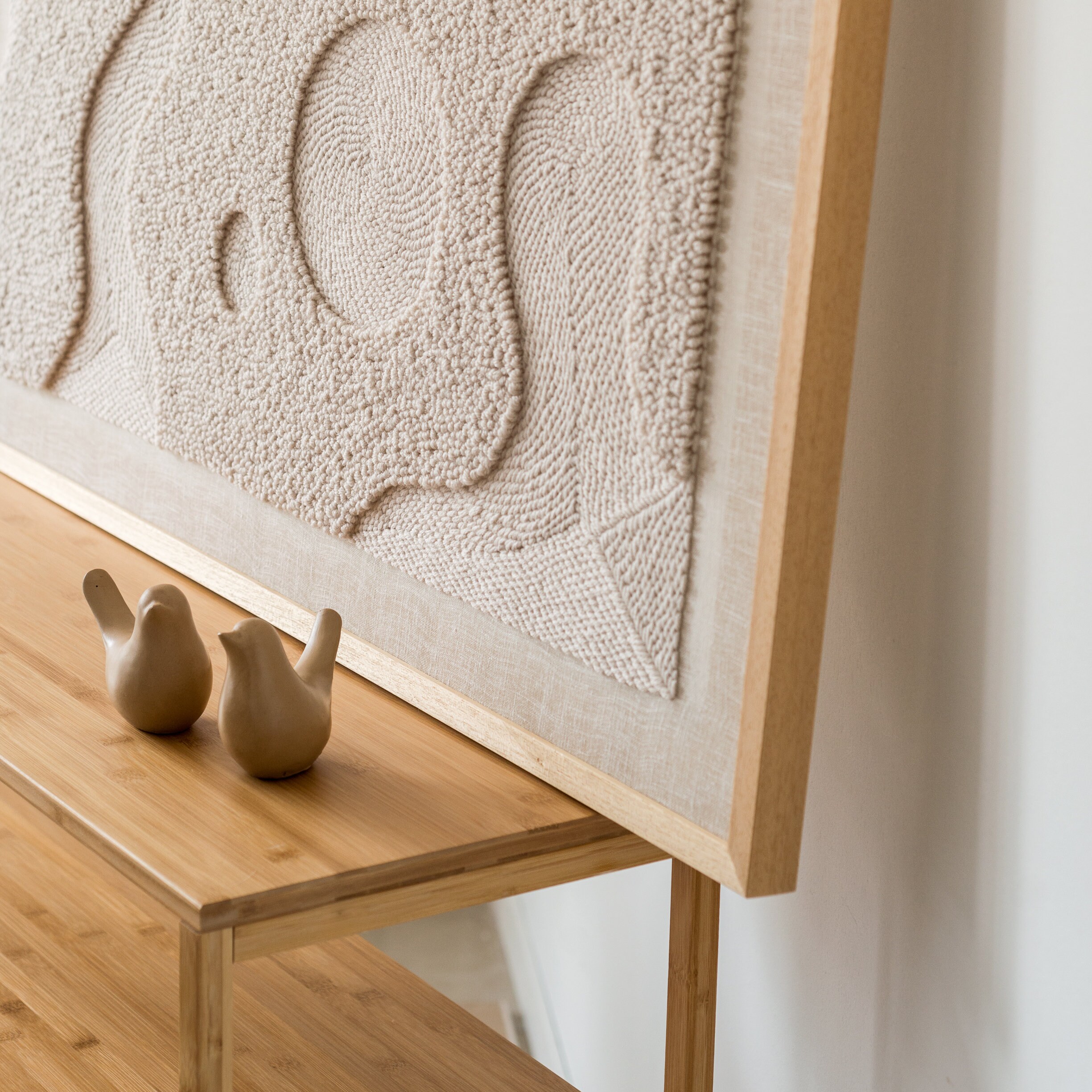 Modern Textile Wall Art, Extra Large Framed Wall Decoration, Warm and ...