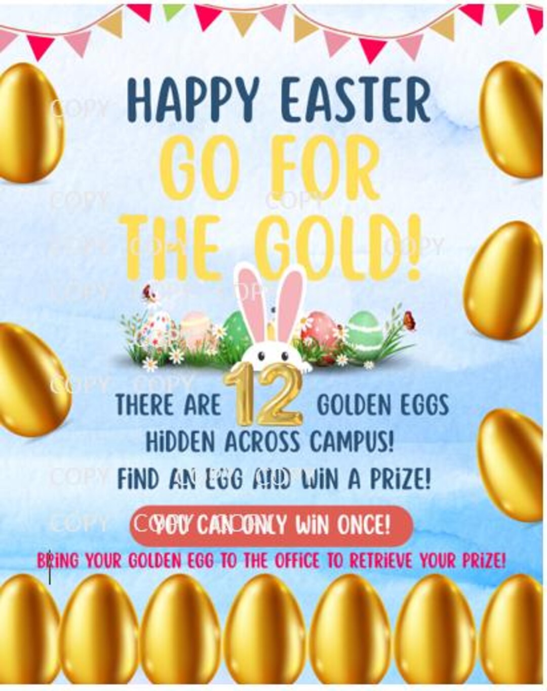 Easter Egg Hunt for Teachers and Staff Find the Golden Egg - Etsy
