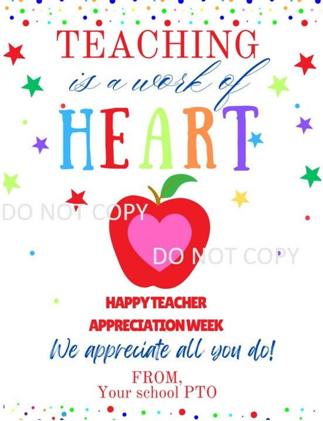 Teacher is a Work of Heart Digital Print 8.5x11 Download Teacher ...