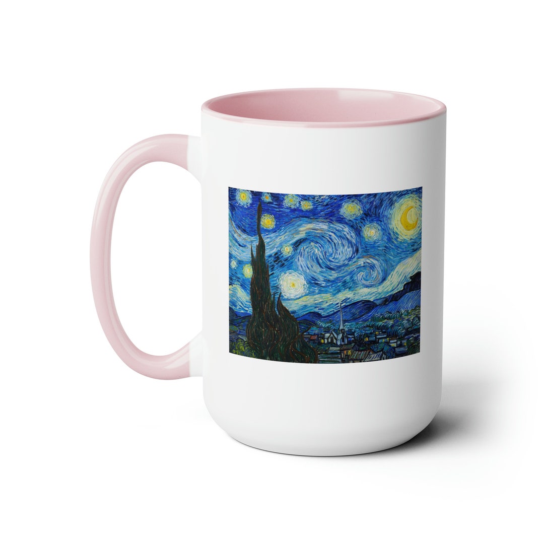 Vincent Van Gogh's the Starry Night 1889. Famous Painting Two-tone ...