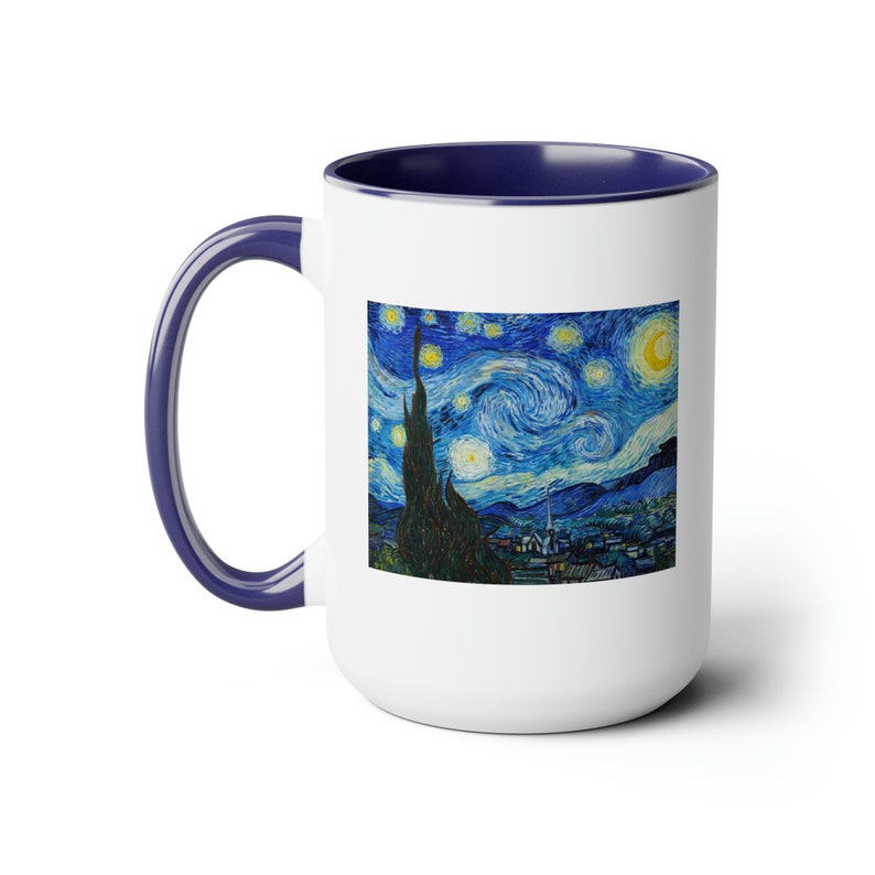 Vincent Van Gogh's the Starry Night 1889. Famous Painting Two-tone ...