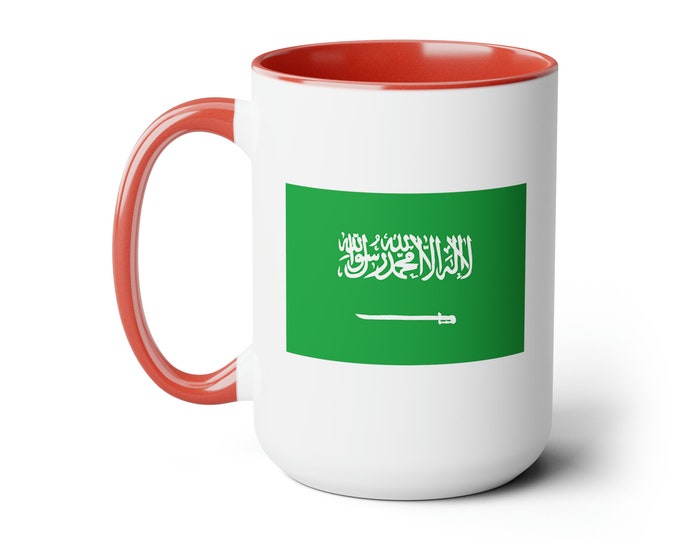 The Flag of SAUDI ARABIA Ceramic Mug, Two-tone Coffee Mugs, 15oz ...