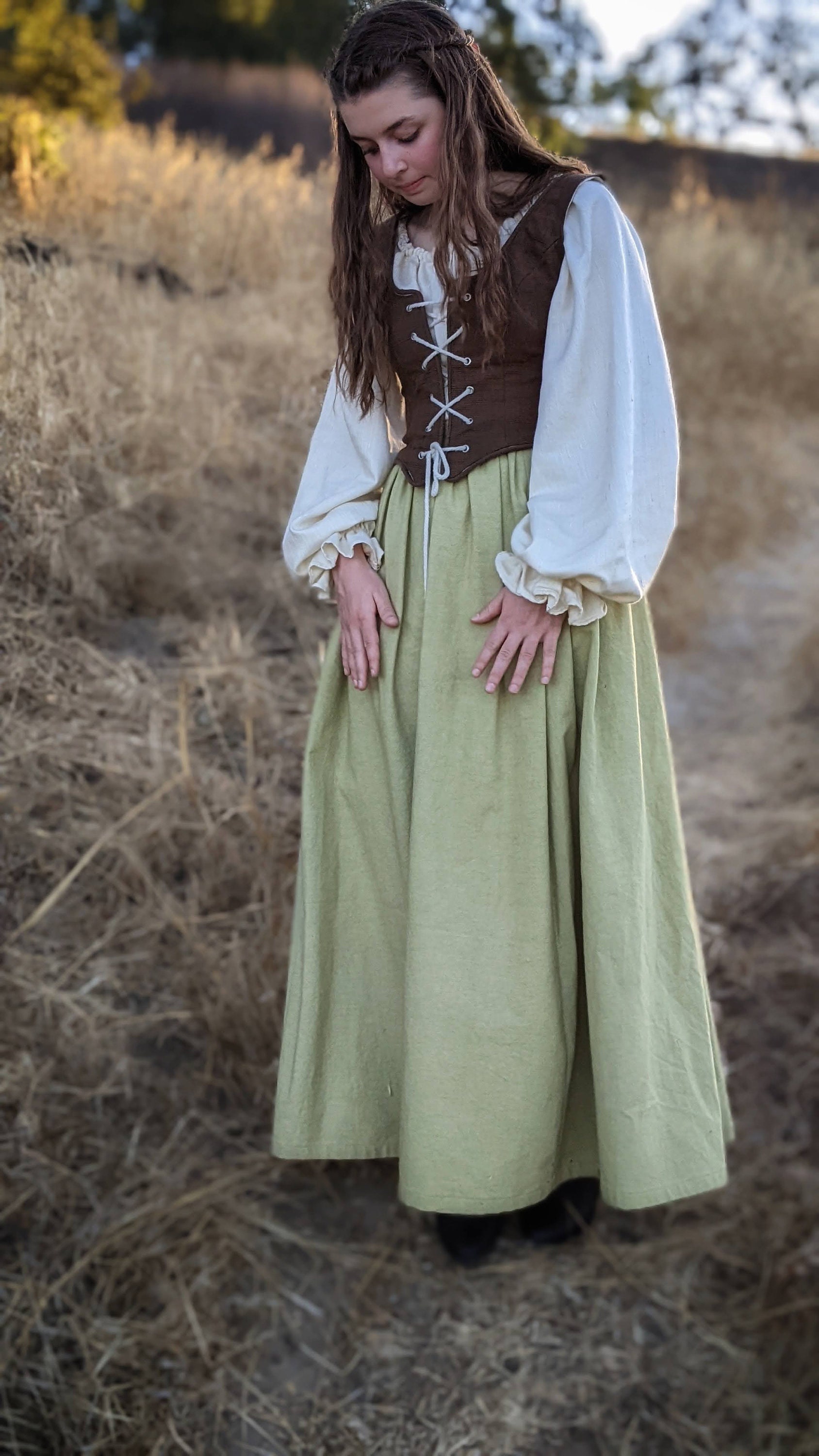 17th Century Linen Peasant Dress/custom-made/milk-maid Dress/corset ...