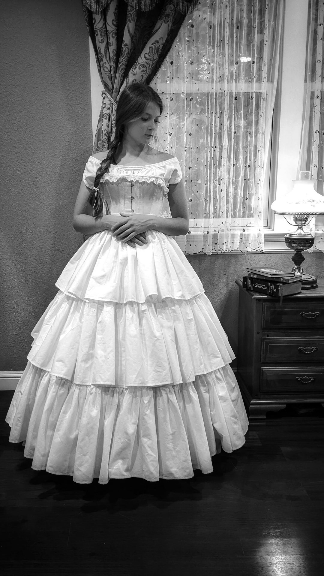 Flounced Victorian Petticoat/custom-made/3-tiered Ruffled Petticoat ...