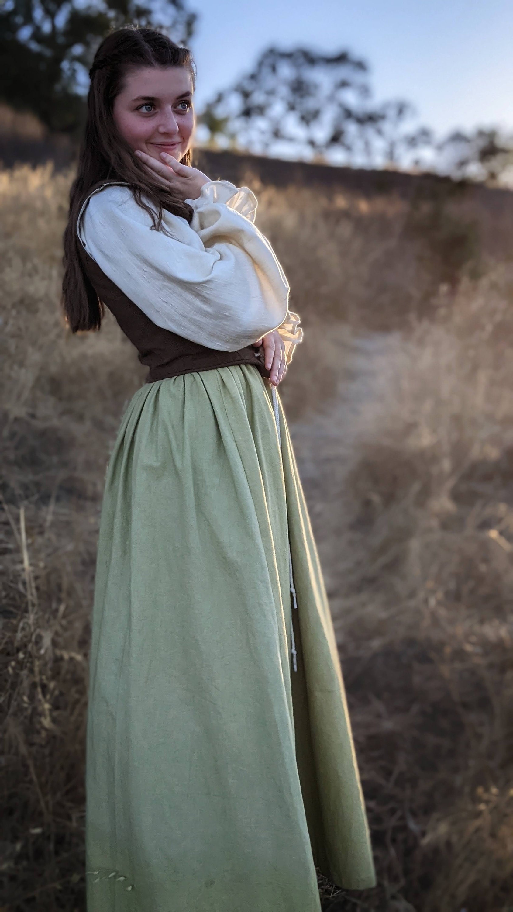 17th Century Linen Peasant Dress/custom-made/milk-maid Dress/corset ...
