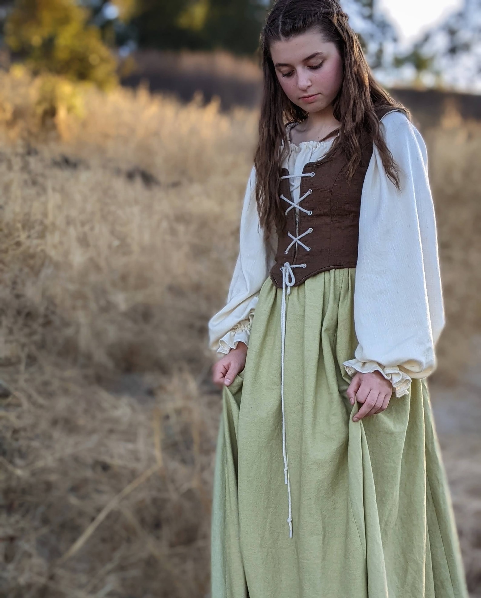 17th Century Linen Peasant Dress/custom-made/milk-maid Dress/corset ...