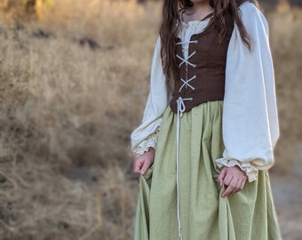 17th Century Linen Peasant Dress/custom Made/milk-maid - Etsy