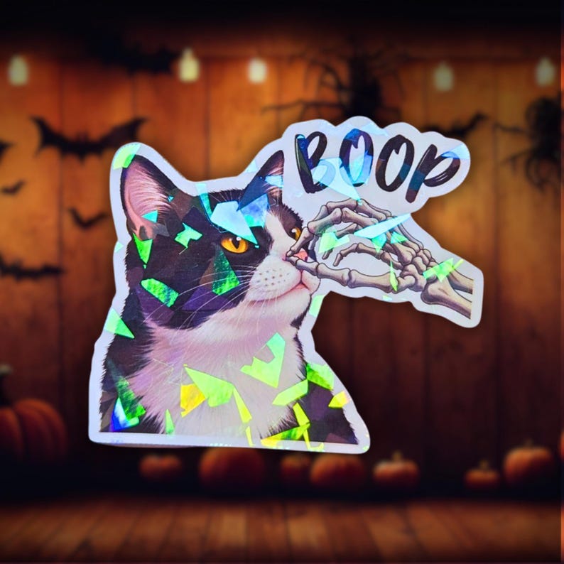 Cat Boop - Holographic Sticker, Waterproof and Fade Resistant ...