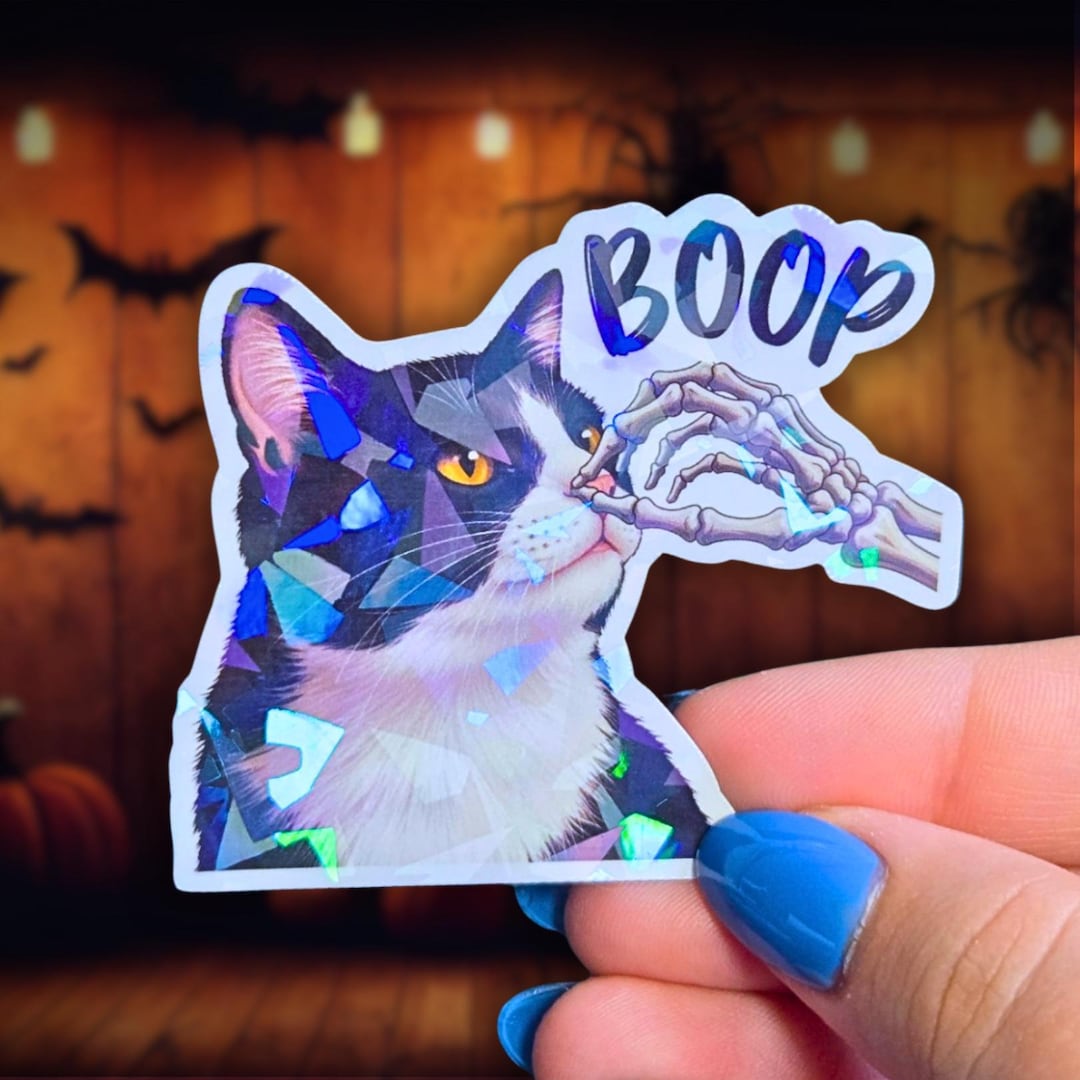 Cat Boop - Holographic Sticker, Waterproof and Fade Resistant ...
