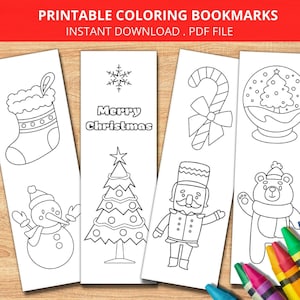 Printable Christmas Coloring Bookmarks, Xmas Coloring Page, Nutcracker ...