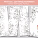 Printable Flower Coloring Bookmarks, Floral Bookmark Set of 4, Kids and ...