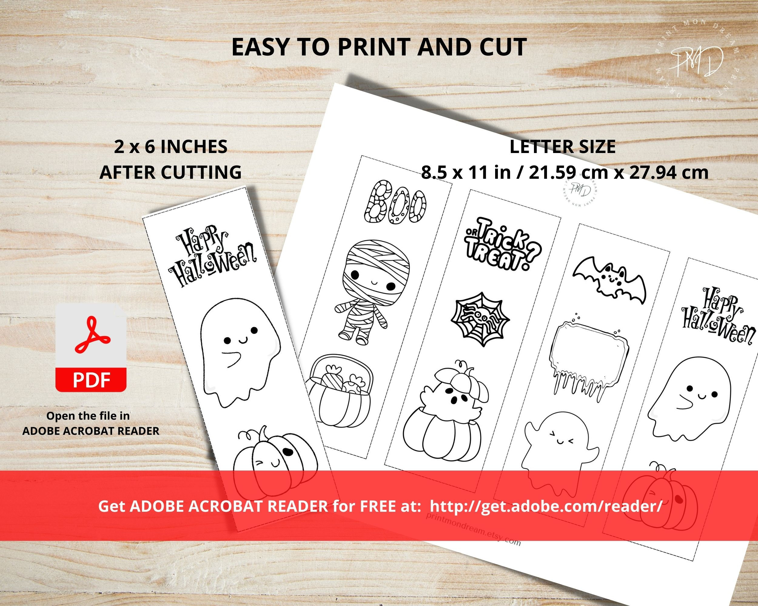 Halloween Printable Bookmarks to Color Cute Halloween - Etsy