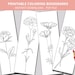 Printable Flower Coloring Bookmarks, Floral Bookmark Set of 4, Kids and ...