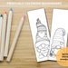 Valentine's Day Coloring Bookmarks, Printable Valentine Gnomes Coloring ...