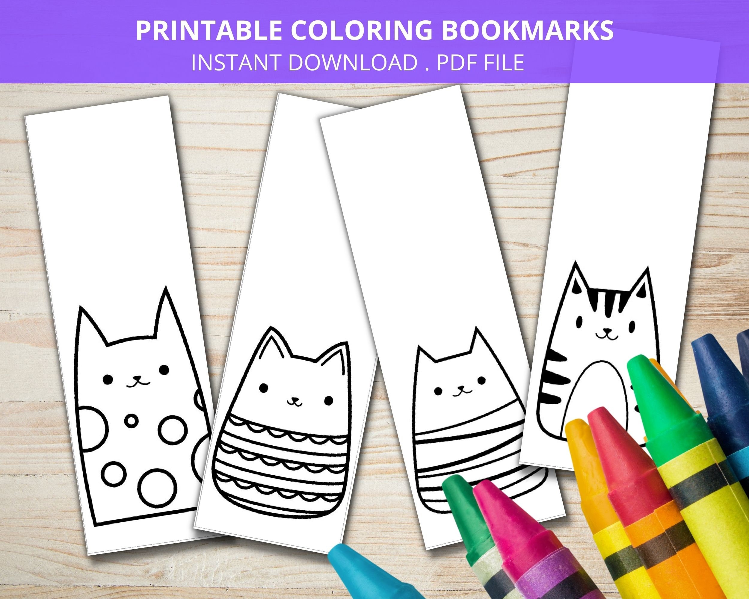 Kitten Coloring Printable Bookmarks, Cat Colouring Page, Kitten Activity Page, Crafts for Kids ...