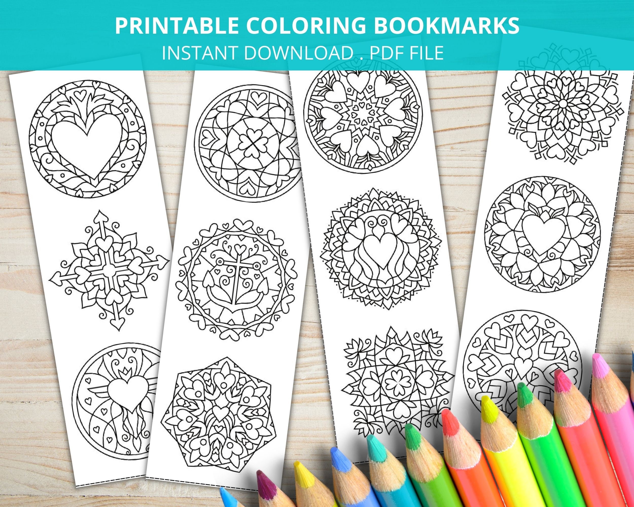 Mandala Bookmarks to Color, Mother’s Day Printable Coloring Page ...