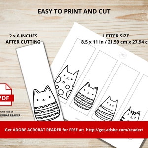 Kitten Coloring Printable Bookmarks, Cat Colouring Page, Kitten ...