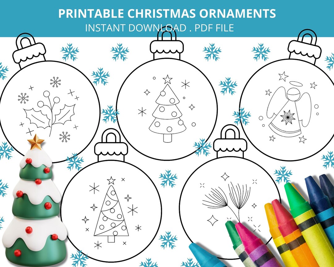 Printable Christmas Coloring Pages, Xmas Ornaments, Coloring Crafts ...