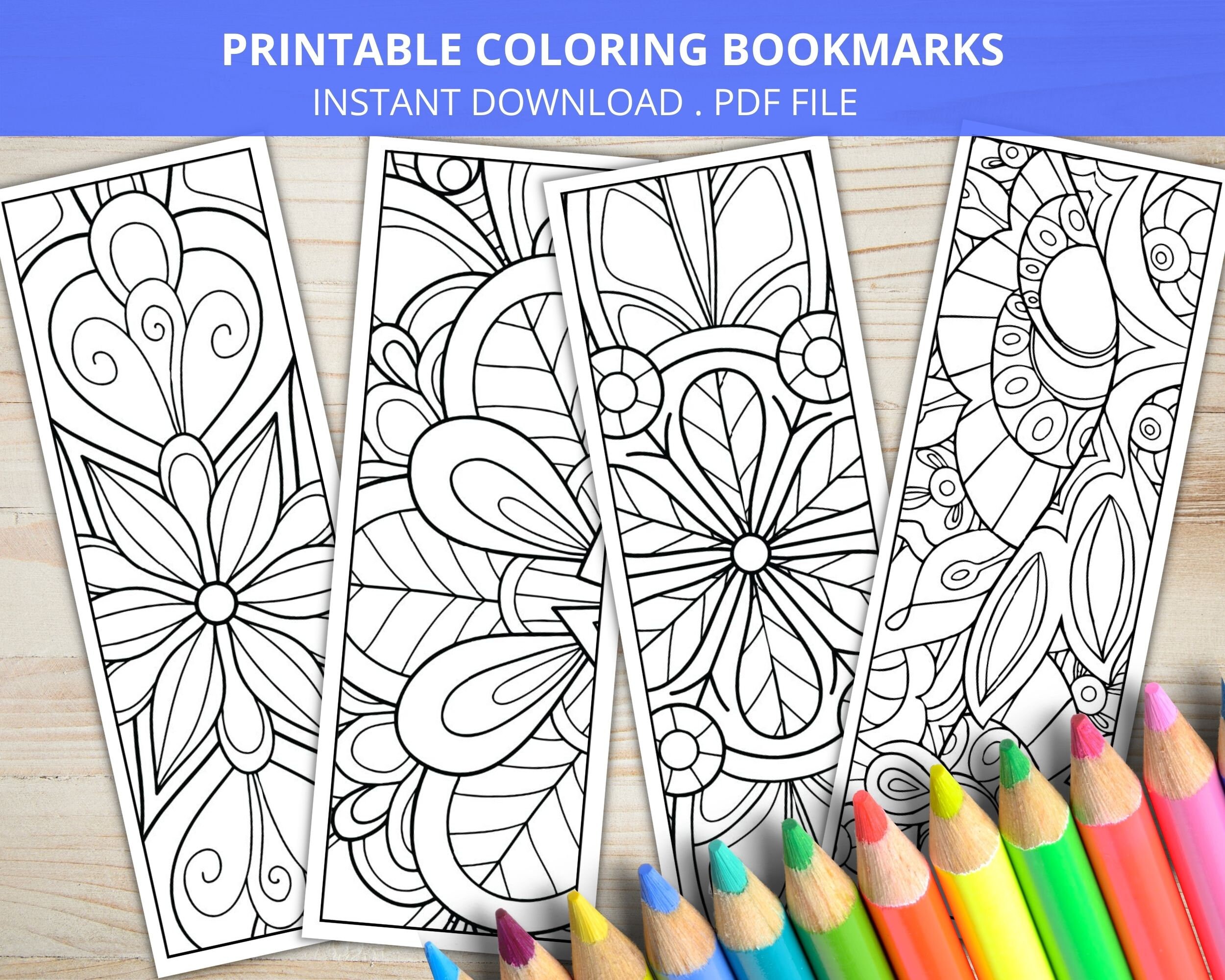 Mandala Coloring Bookmarks, Flower Mandala Printable Colouring Page ...