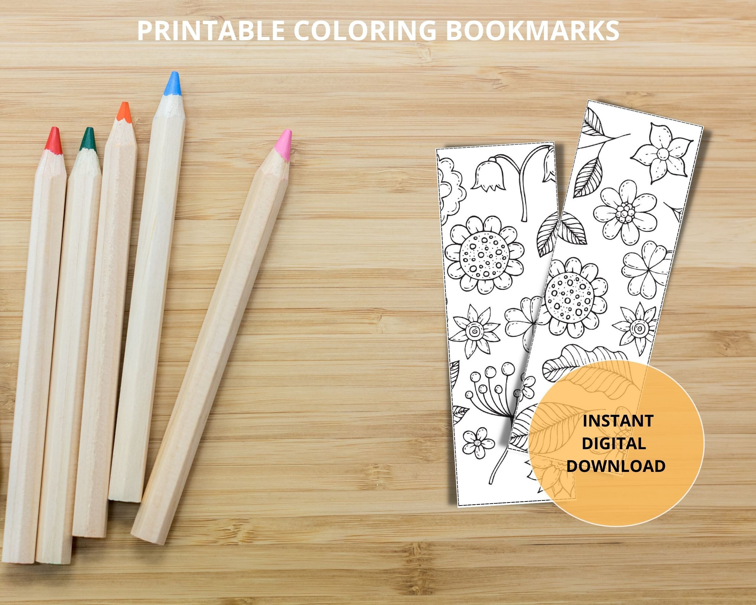 Spring Bookmarks, Printable Bookmarks to Color, Kids and Adult Crafts ...