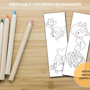 Printable Valentine Gnome Coloring Bookmarks, Valentine's Day Coloring ...