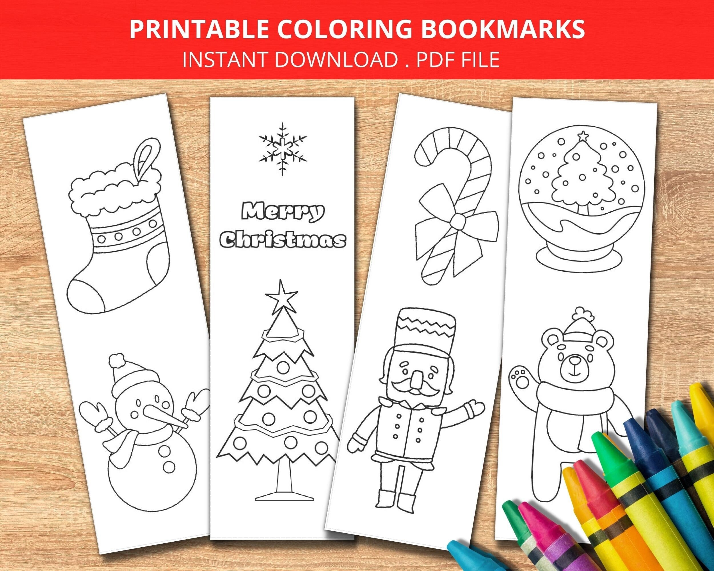 Printable Christmas Coloring Bookmarks Xmas Coloring Page - Etsy