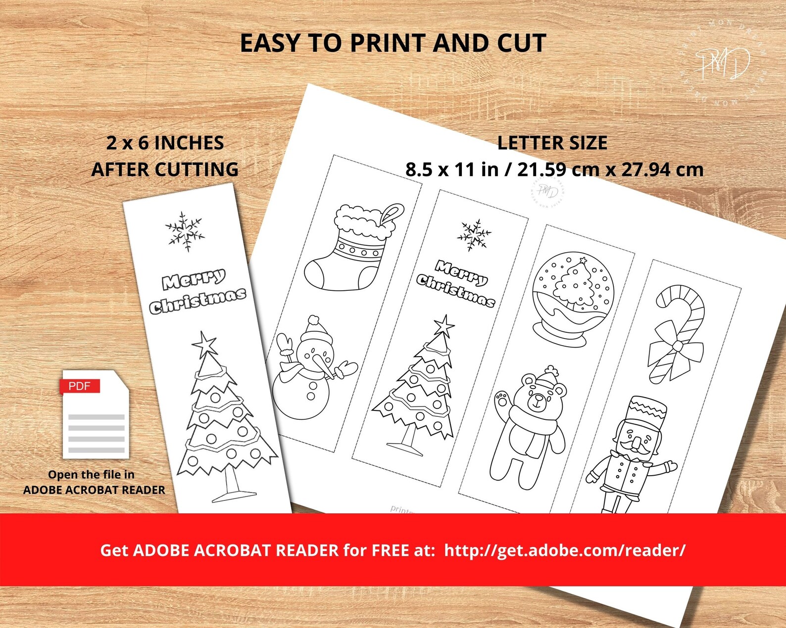 Printable Christmas Coloring Bookmarks, Xmas Coloring Page, Nutcracker ...