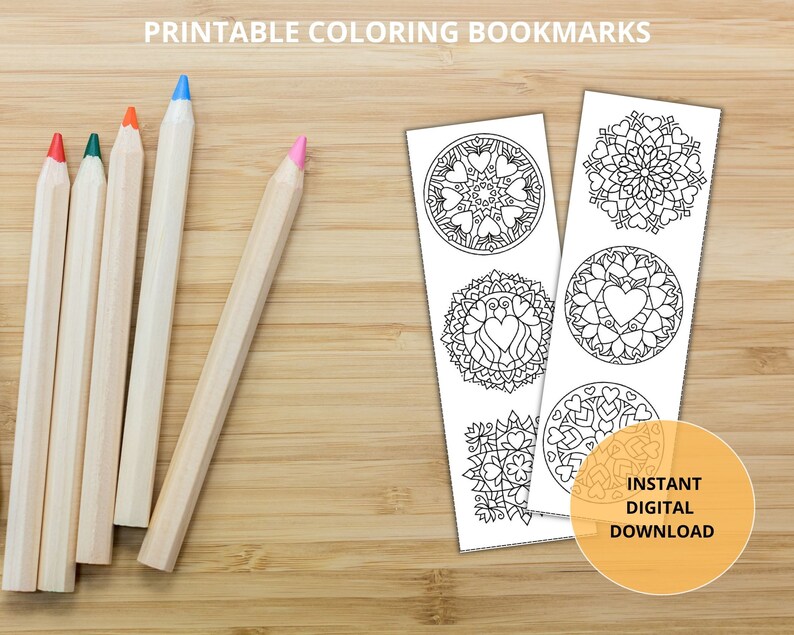 Mandala Bookmarks to Color, Mother’s Day Printable Coloring Page ...