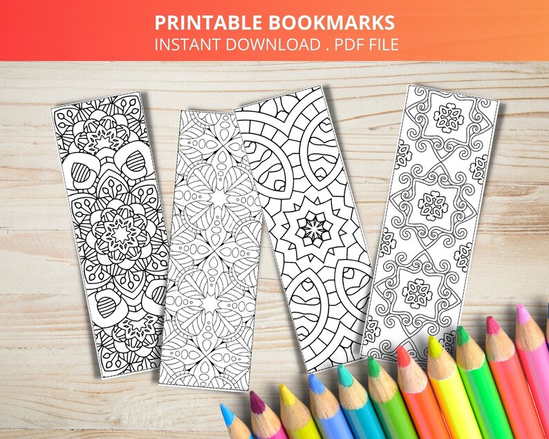 Mandala Coloring Bookmarks, Flower Mandala Printable Colouring Page ...