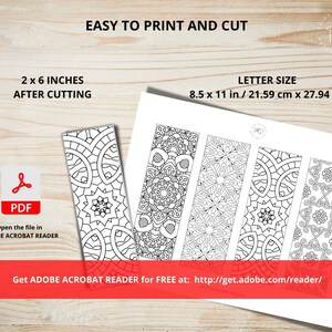 Mandala Coloring Bookmarks, Flower Mandala Printable Colouring Page ...