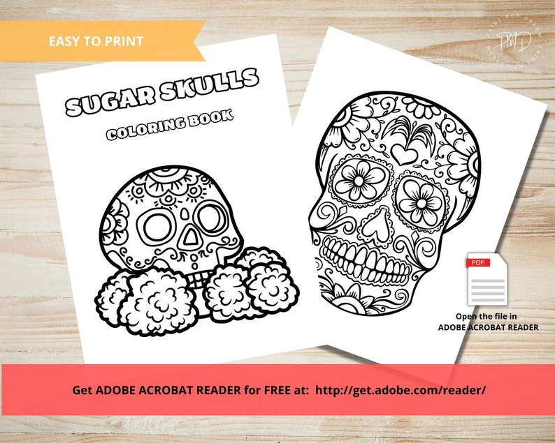 Sugar Skulls Coloring Book Printable Day of the Dead Coloring - Etsy