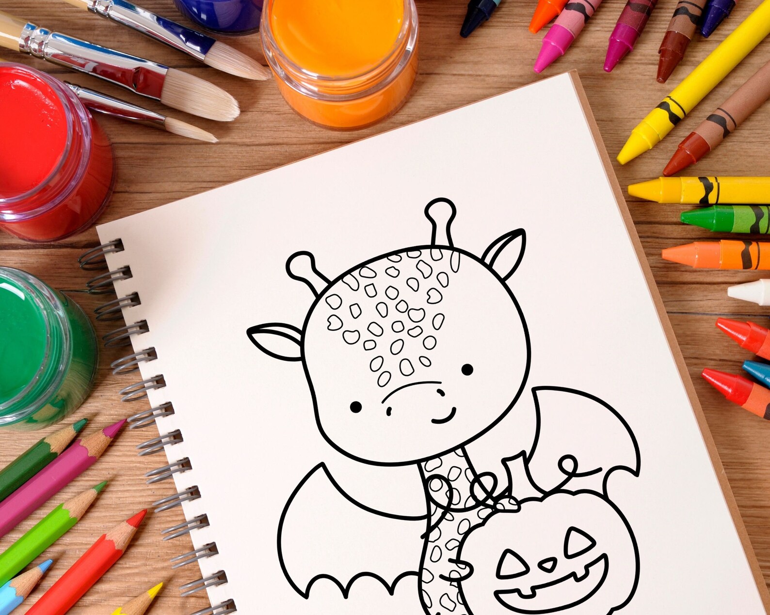 Cute Halloween Coloring Pages, Printable Cute Animals Coloring Book for ...