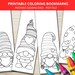 Valentine's Day Coloring Bookmarks, Printable Valentine Gnomes Coloring ...