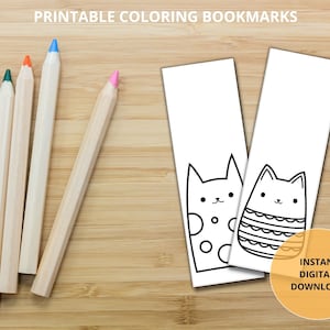 Kitten Coloring Printable Bookmarks, Cat Colouring Page, Kitten ...