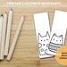 Kitten Coloring Printable Bookmarks, Cat Colouring Page, Kitten ...