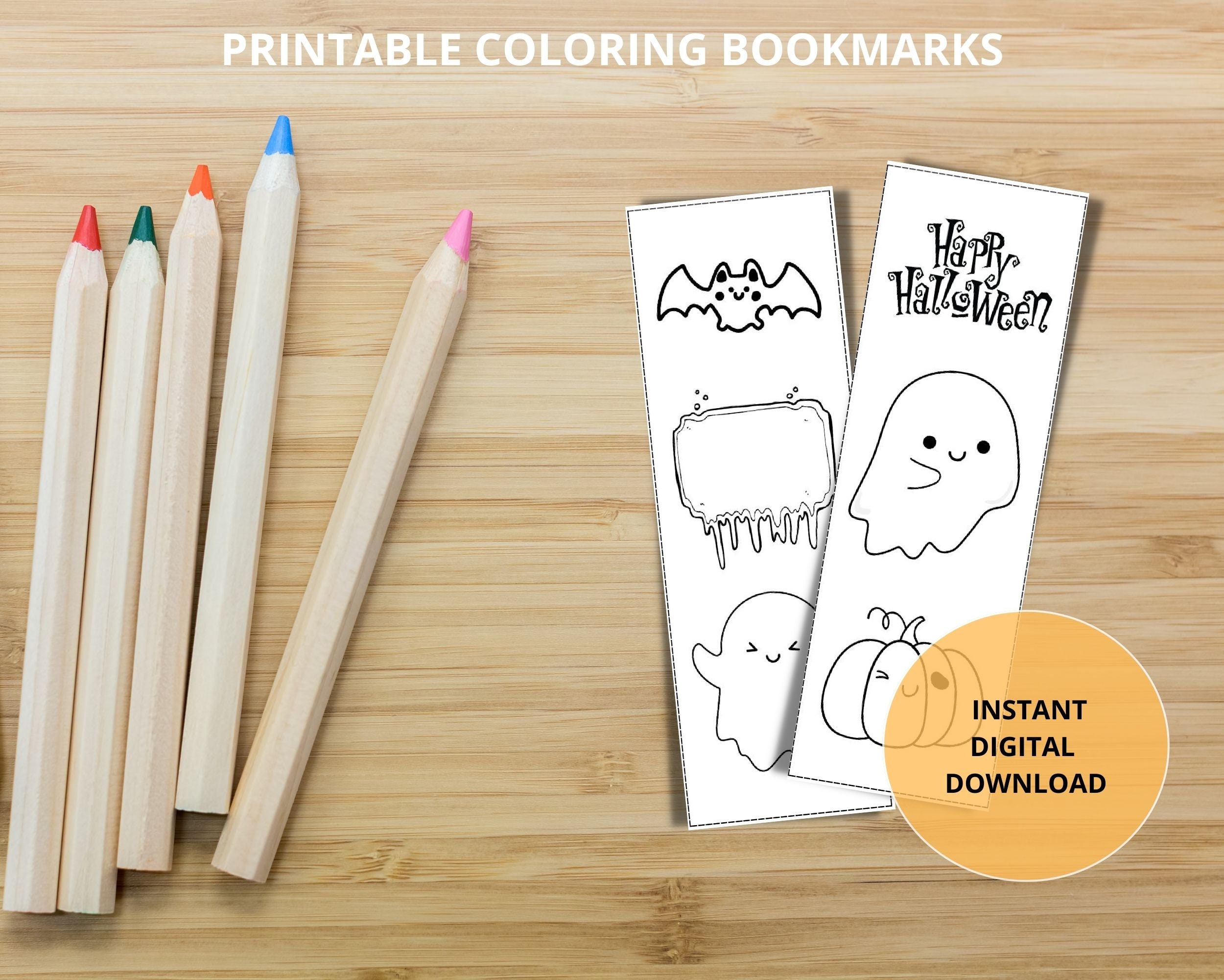 Halloween Printable Bookmarks to Color Cute Halloween - Etsy