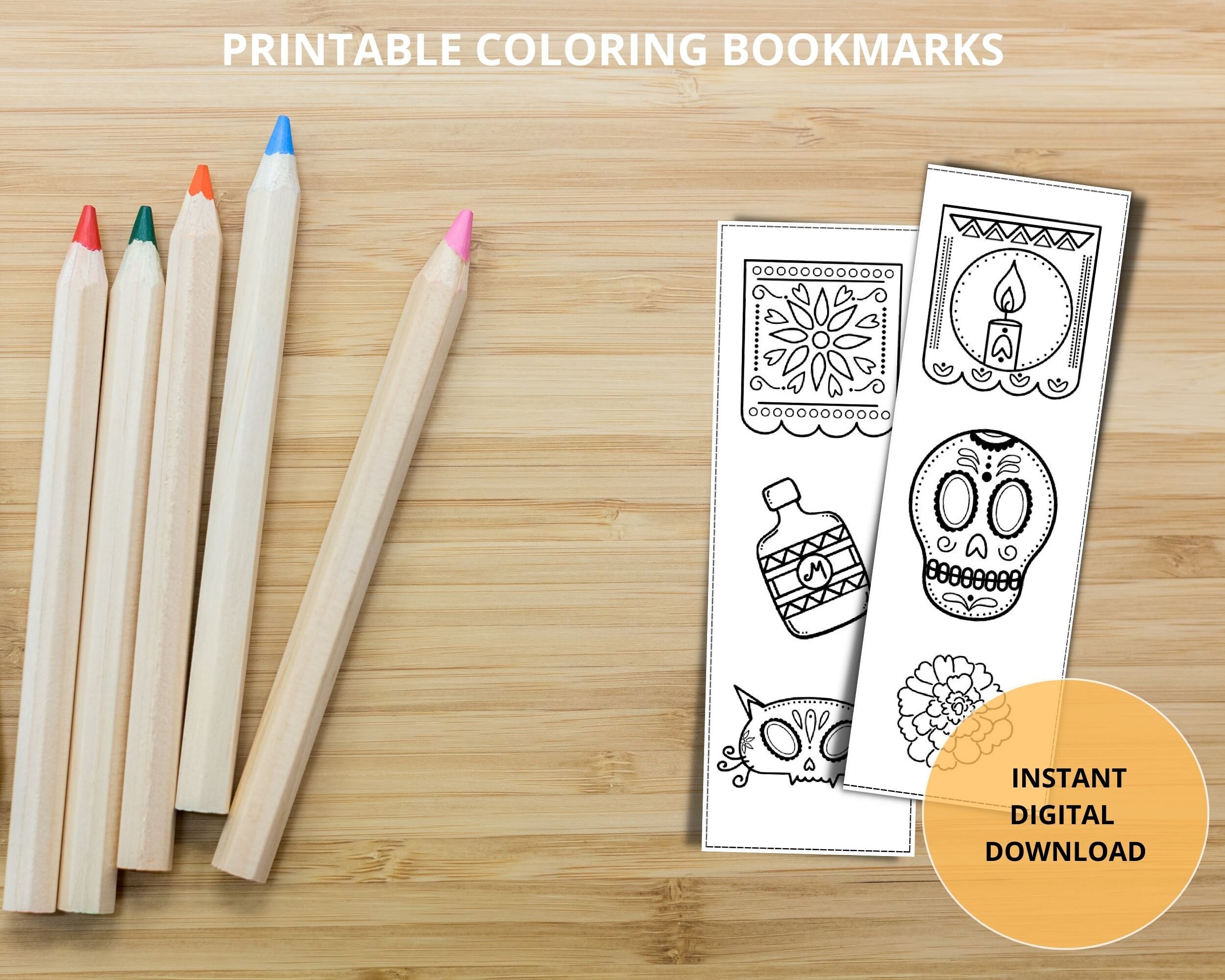 Dia De Muertos Coloring Bookmarks Day of the Dead Coloring - Etsy