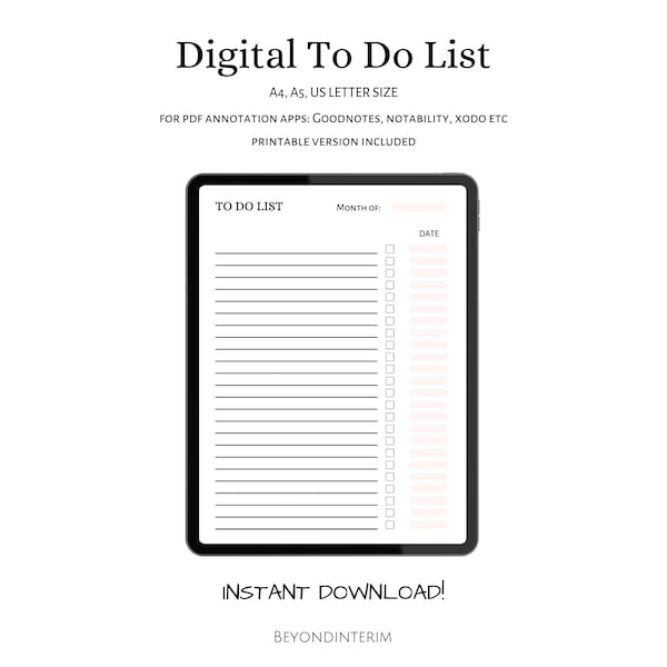 Goodnotes to Do List - Etsy