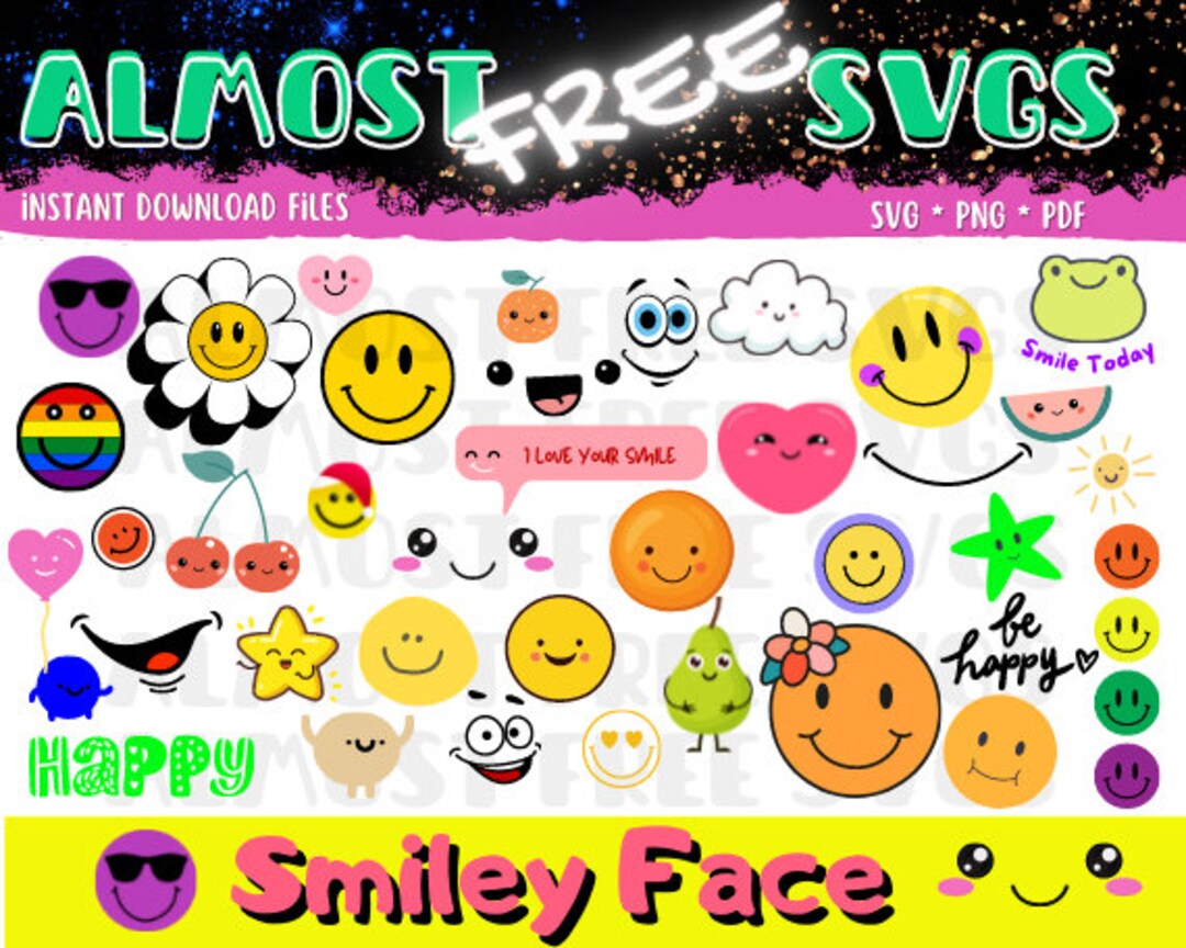 Smiley svg, Smiley png, SVG Dateien, SVG Bundle, Cricut Joy svg, Cricut ...