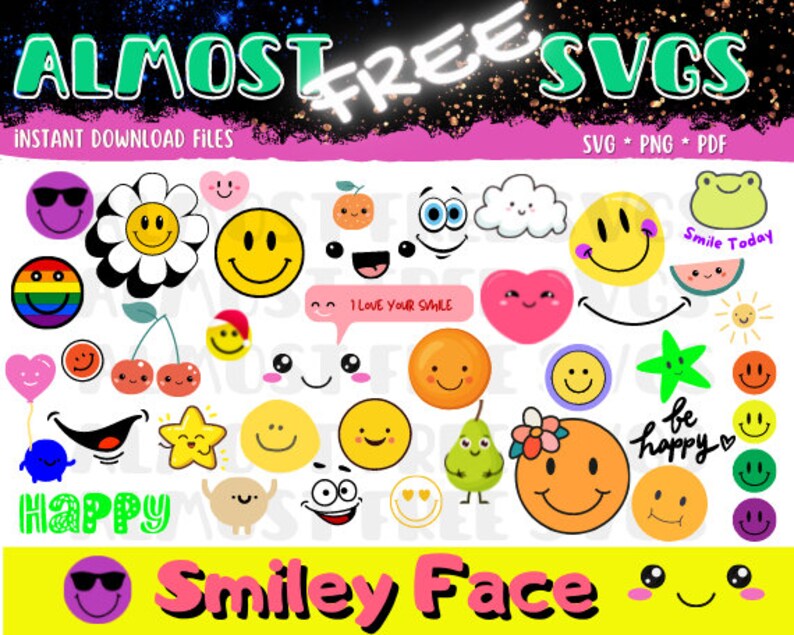 Smiley Face Svg, Smiley Face Png, SVG Files, SVG Bundle, Cricut Joy Svg ...