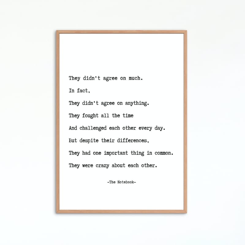 The Notebook Quote - Etsy