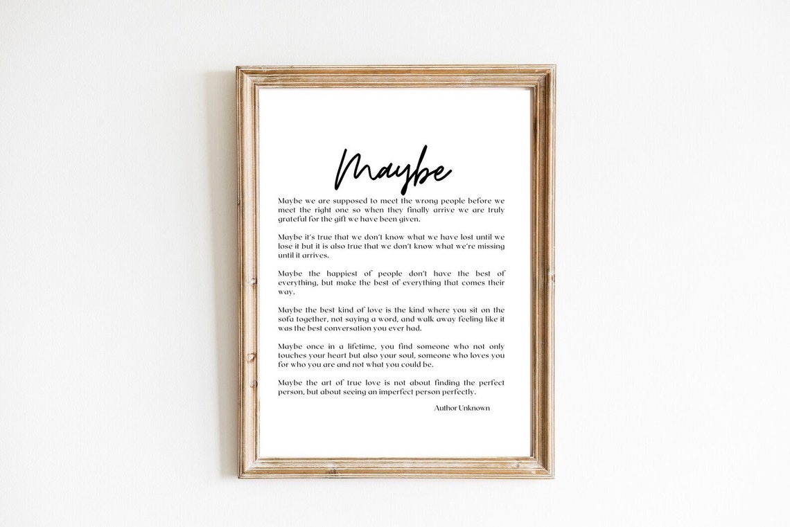 Maybe Poem, Wedding Gift, Lovers Poem, Love Poem, Soulmate Poems ...