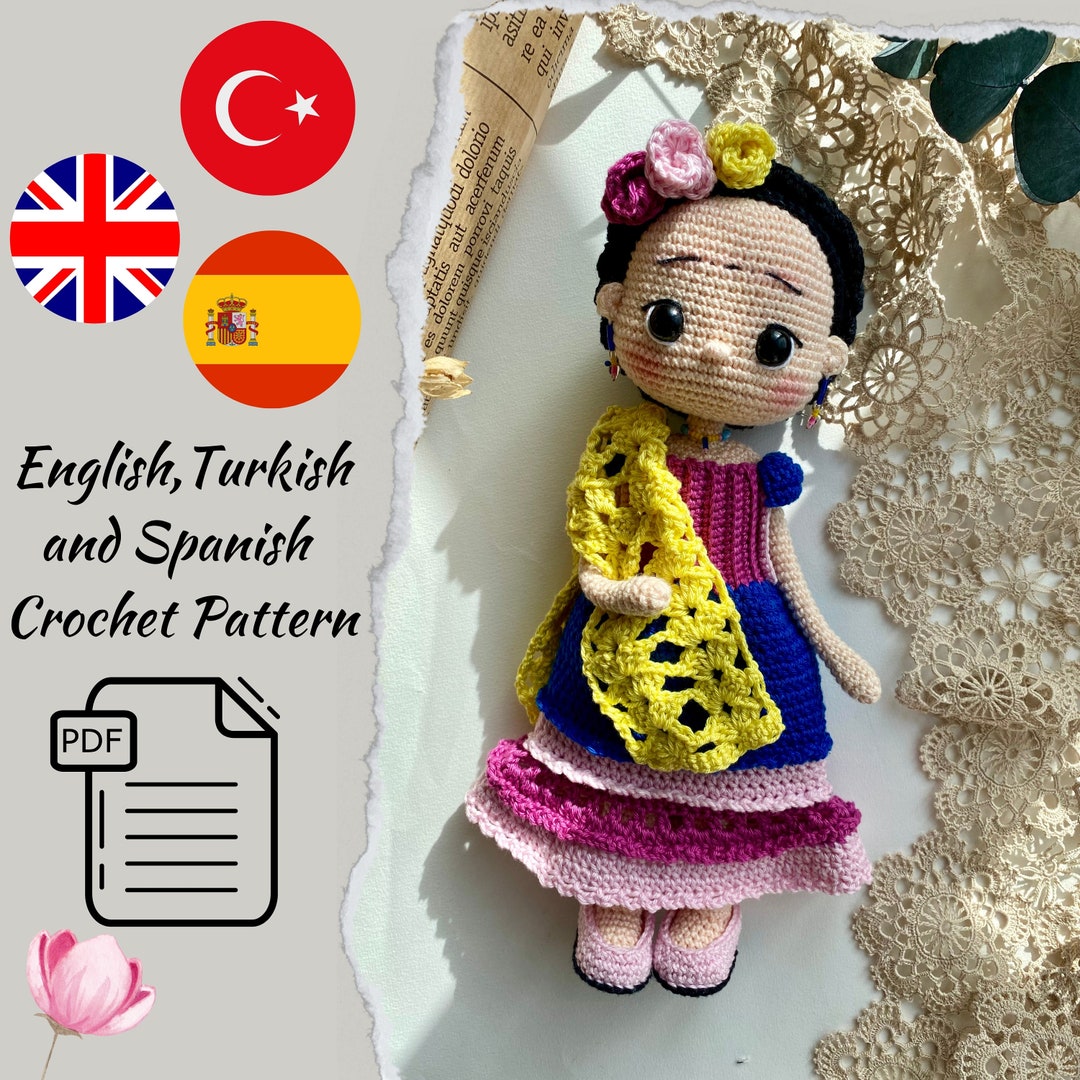 Frida Amigurumi Crochet Pattern PDF | Intermediate Doll Pattern - Etsy