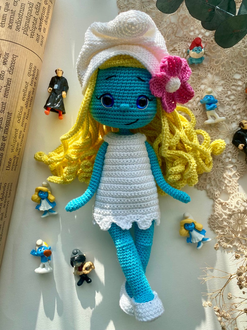 Amigurumi Smurfette Doll Crochet Pattern | Intermediate Level (PDF ...