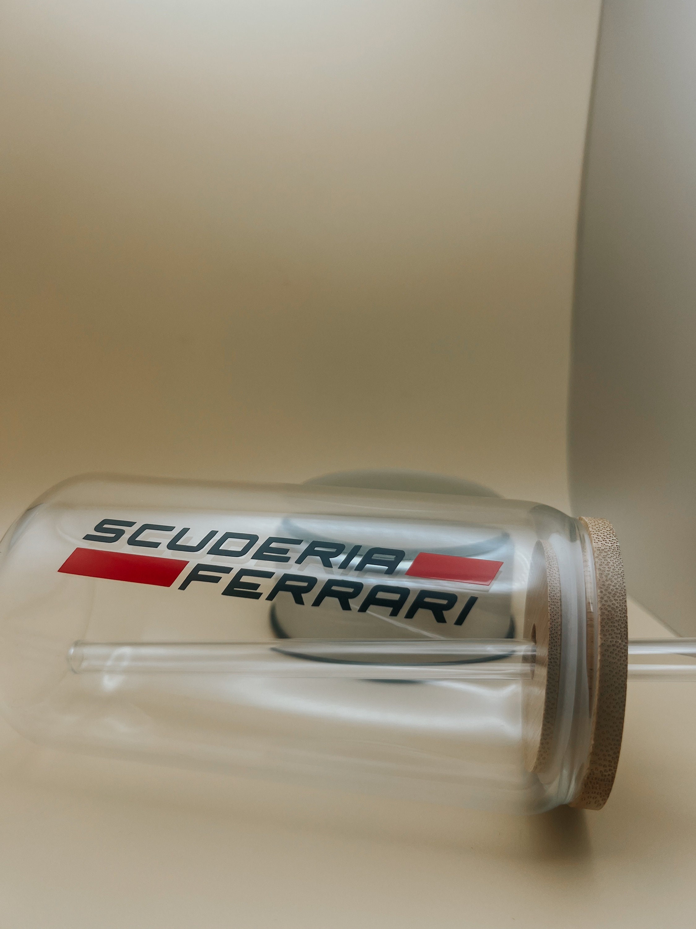 Scuderia Ferrari Formula One Glass Tumbler (w/ Bamboo Lid and Glass ...