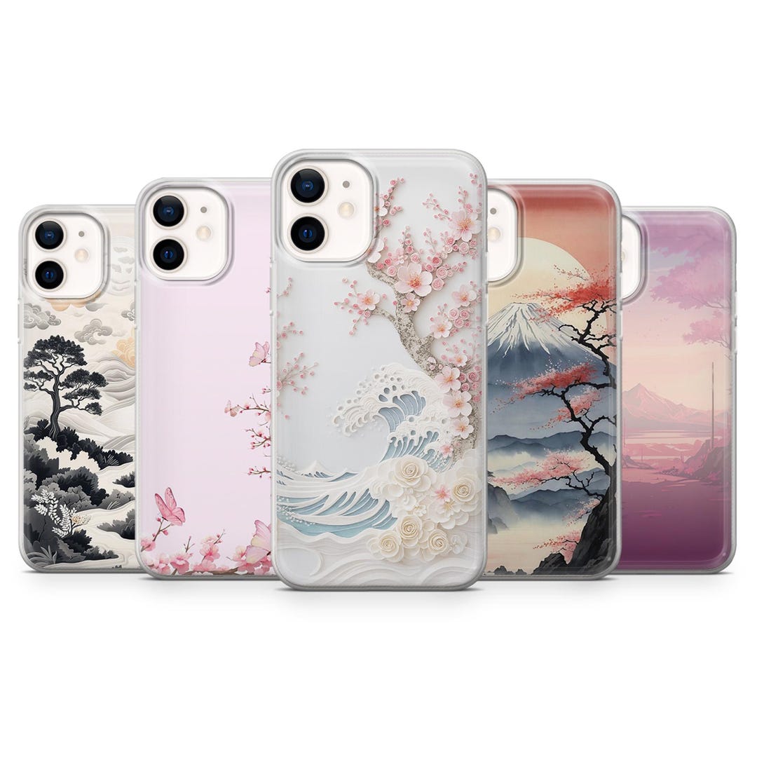 Japanese Aesthetic Phone Case Sakura Fuji Trendy Cover for iPhone 17pro ...